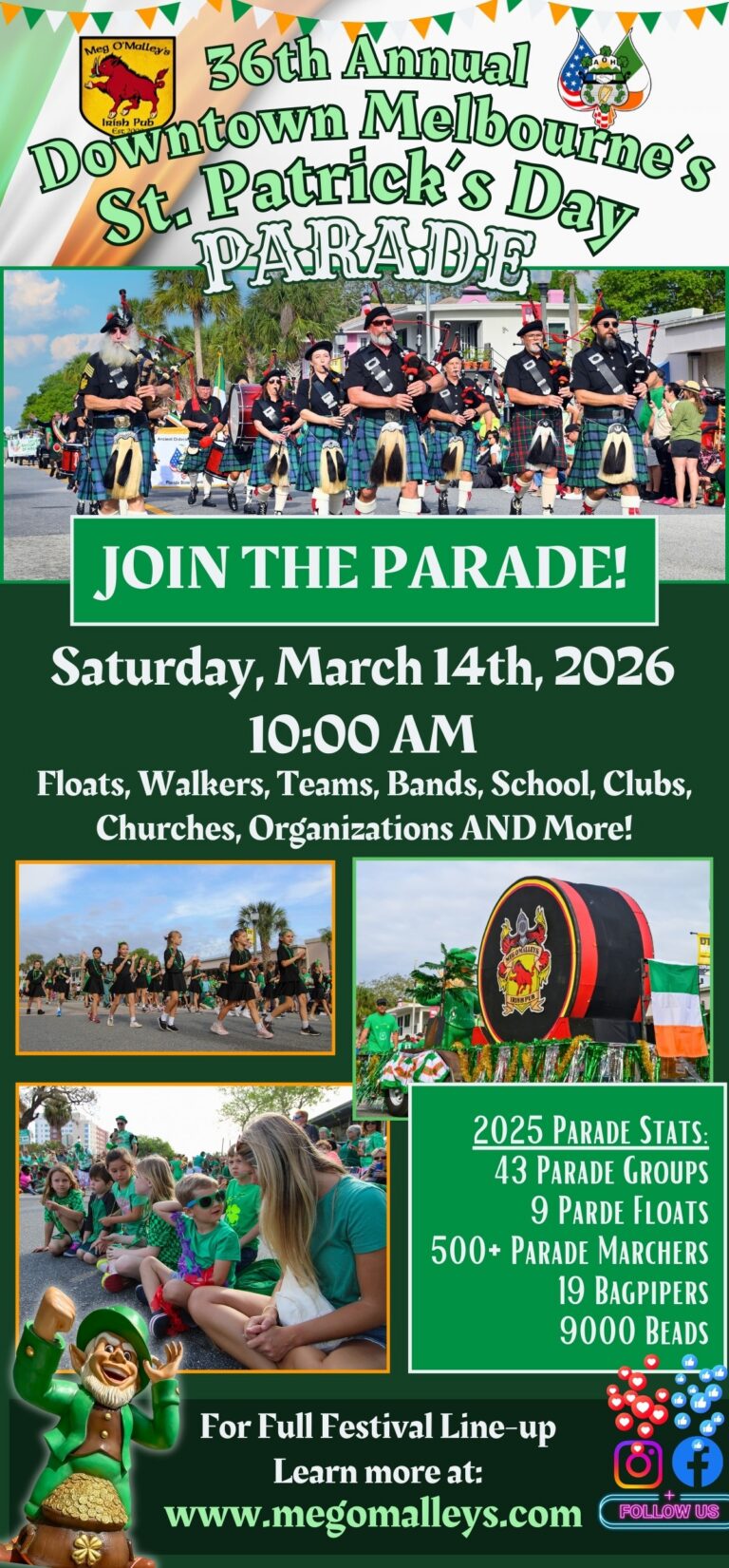 36th Annual St. Patrick's Parade - Downtown Melbourne