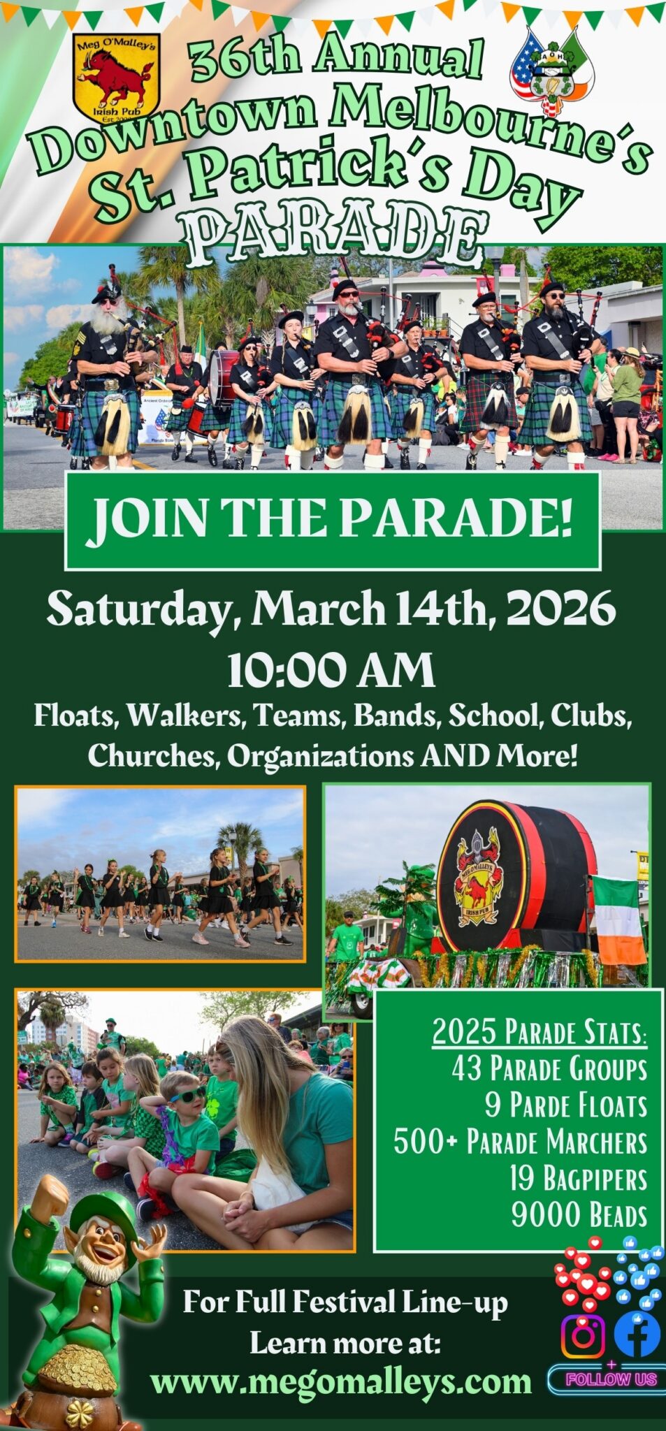36th Annual St. Patrick's Parade - Downtown Melbourne