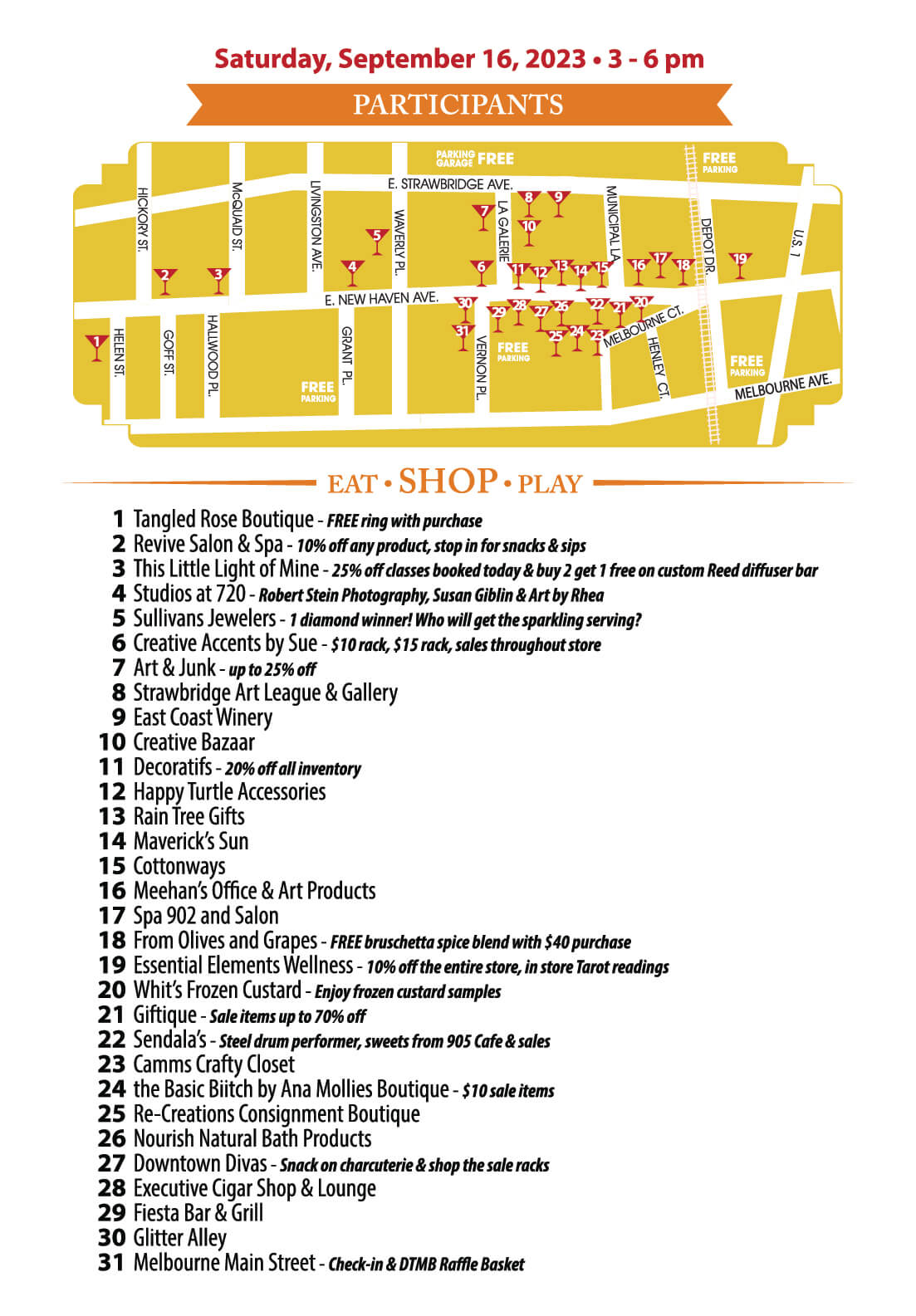 Downtown Melbourne Sip & Shop - Downtown Melbourne